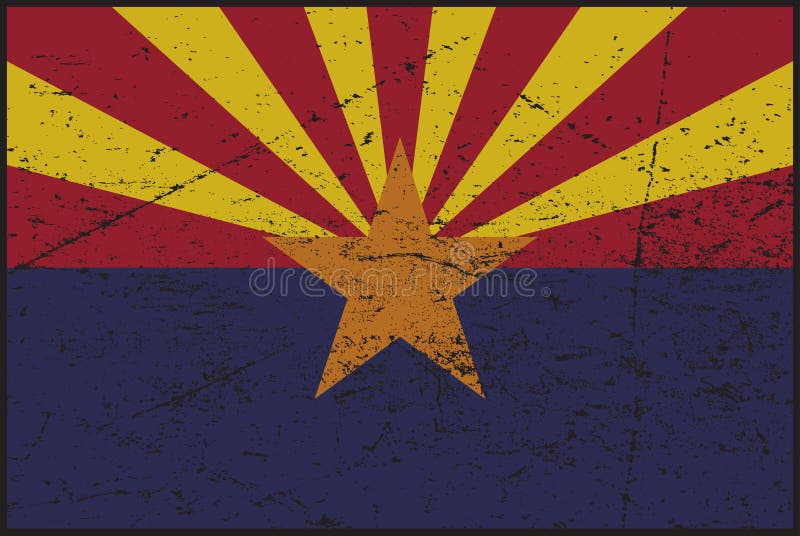 Arizona-Flagge Grunged stock abbildung. Illustration von hintergrund ...