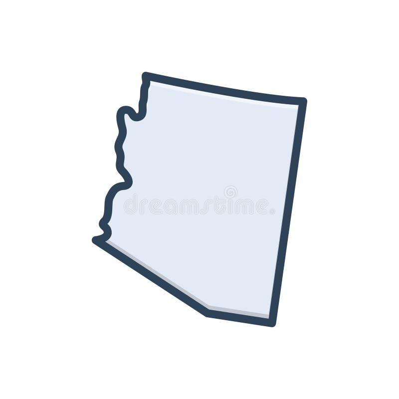 Color Illustration Icon for Arizona, Map and Region Stock Vector ...