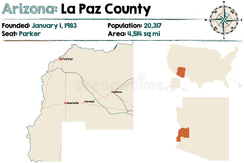 Arizona: La Paz County ilustración del vector. Ilustración de ciudades ...