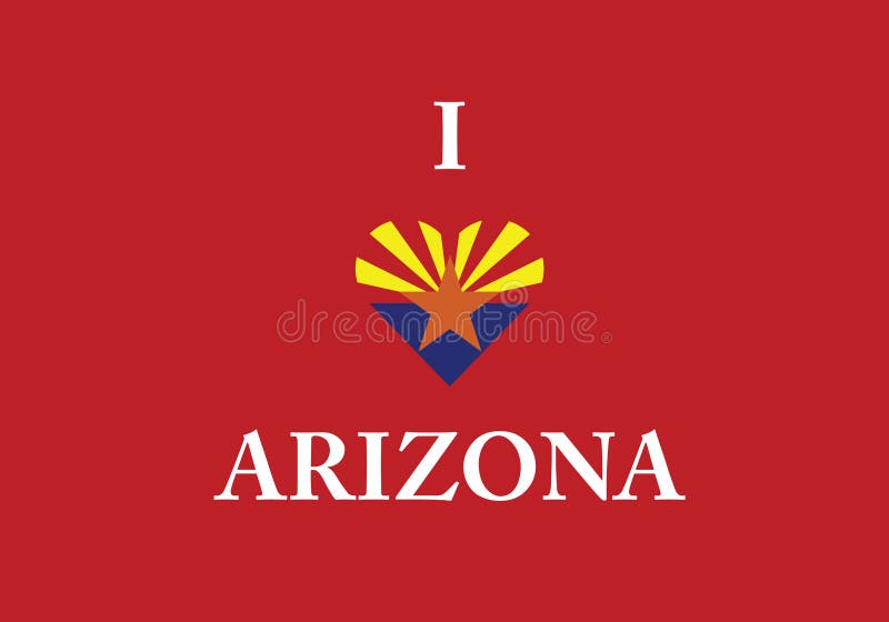 Arizona Love Heart Shape American State Stock Vector - Illustration of ...