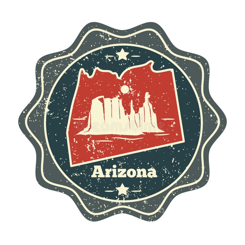 Arizona Map Label. Vector Illustration Decorative Design Stock Vector ...