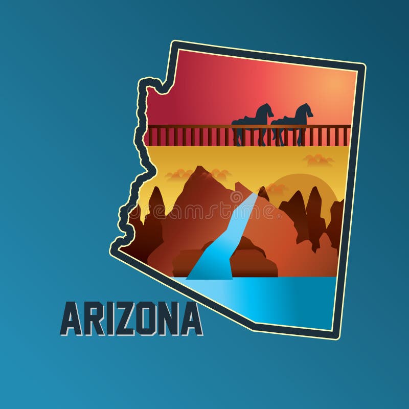 Arizona Map. Vector Illustration Decorative Design Stock Vector ...