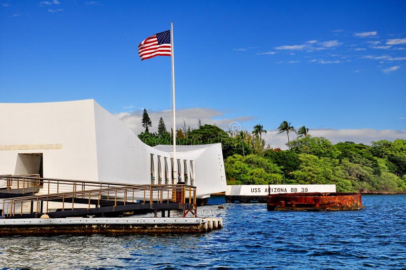 Arizona Memorial at Pearl Harbor Editorial Image - Image of marine ...