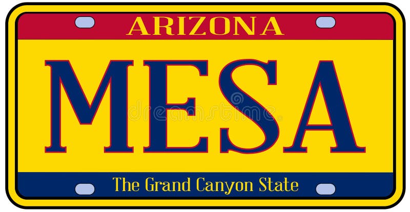 Arizona Mesa State License Plate Ilustración del Vector - Ilustración ...