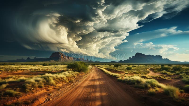 Arizona Monsoon Storm Across the Desert. Generative AI. Stock Image ...