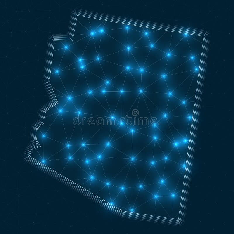 Arizona network map. stock vector. Illustration of connect - 235439558
