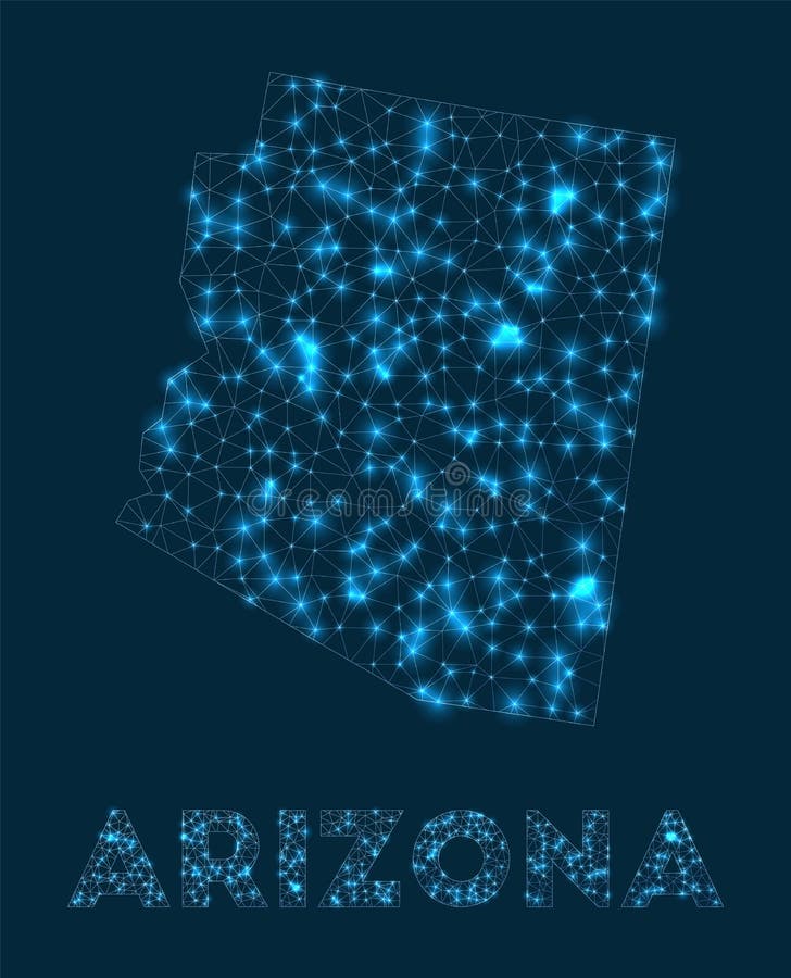 Arizona network map. stock vector. Illustration of internet - 176265864