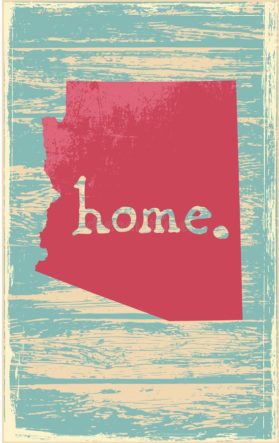 Arizona Nostalgic Rustic Vintage State Vector Sign Stock Vector ...