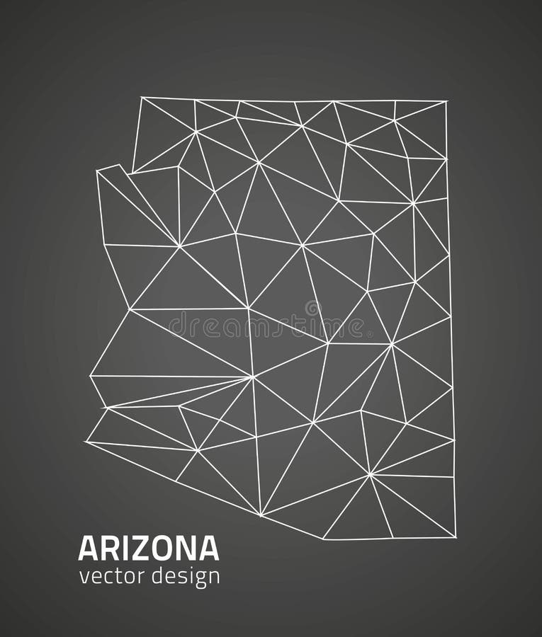 Arizona Vector Black Triangle Mosaic Outline Map Stock Vector ...