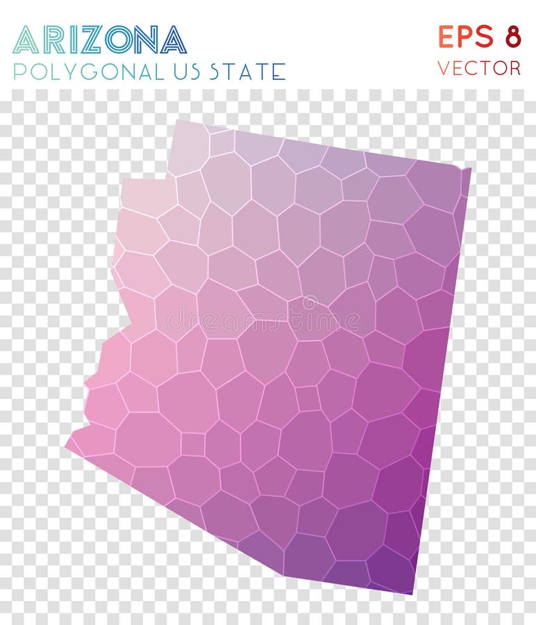 Arizona Polygonal Map, Mosaic Style Us State. Stock Vector ...