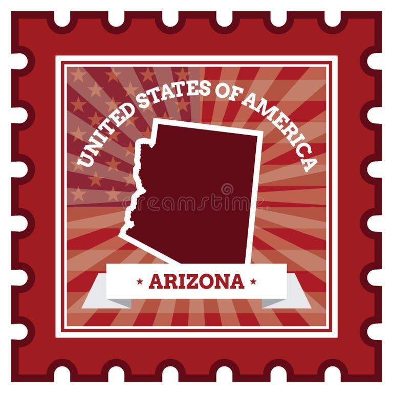 Arizona Postage Stamp. Vector Illustration Decorative Design Stock ...