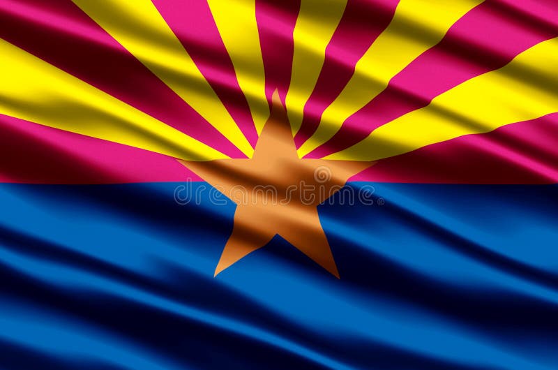 Arizona Realistic Flag Illustration. Stock Illustration - Illustration ...