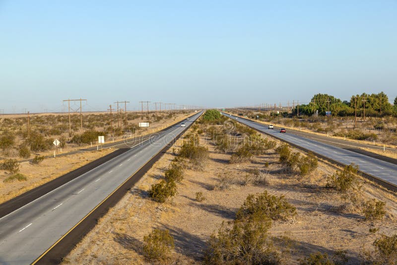 Arizona S Interstate No. 8 in the Morning Stock Photo - Image of ...