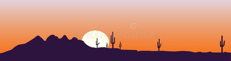 Arizona Skyline at the Sunset Stock Vector - Illustration of color ...