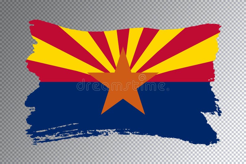 Arizona Flag and Map, Transparent Background Stock Illustration ...