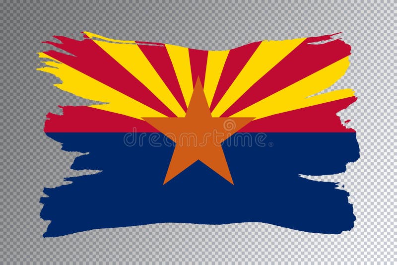 Arizona Flag and Map, Transparent Background Stock Illustration ...