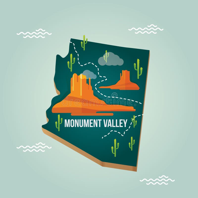 Arizona State Map. Vector Illustration Decorative Design Stock Vector ...