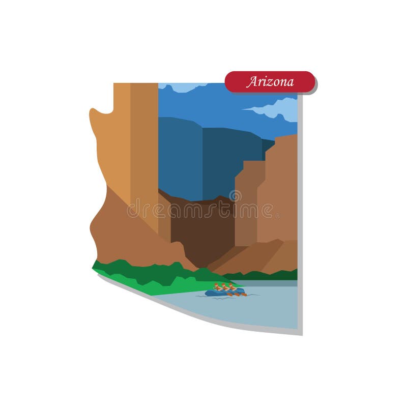 Arizona State Map. Vector Illustration Decorative Design Stock Vector ...