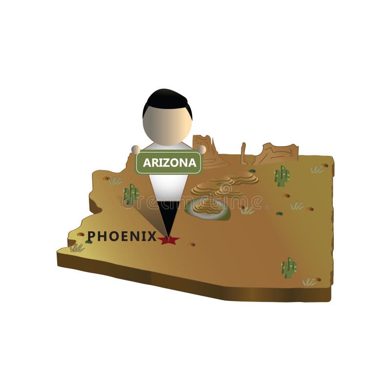 Arizona State Map. Vector Illustration Decorative Design Stock Vector ...