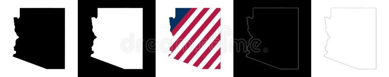 Arizona outline map set stock vector. Illustration of state - 306451483