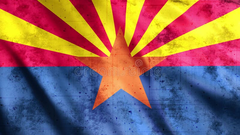 Arizona State (USA) Grunge Flag Video Animation with Seamless Loop ...