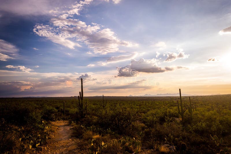 Arizona Sunset stock photo. Image of valley, clouds, sunburst - 42365528