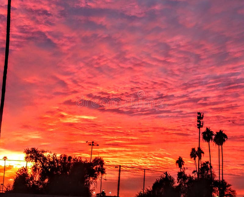 Arizona Sunset January 2020 Orange Stock Photo - Image of 2020, orange ...