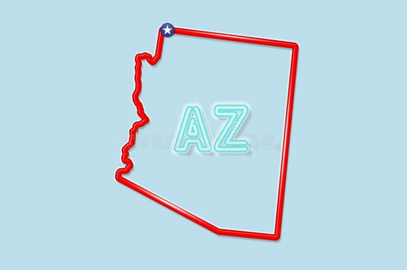 Arizona US State Vector Map Isolated on White Background. High-Detailed ...