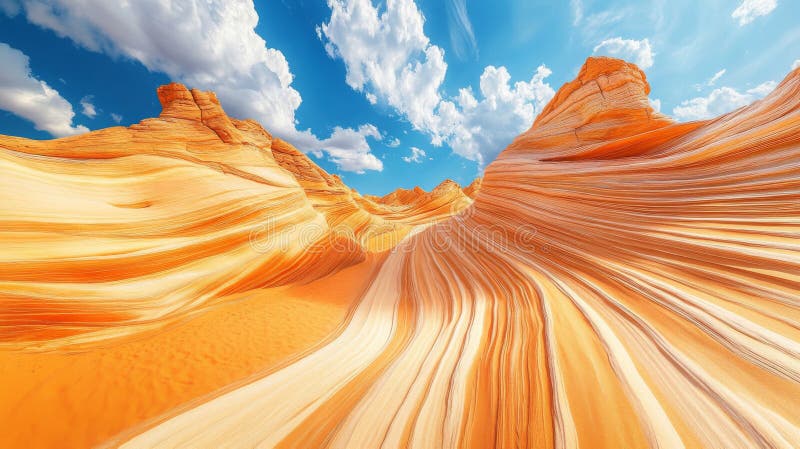 Arizona Wave Rock Formation Under a Blue Sky Stock Photo - Image of ...