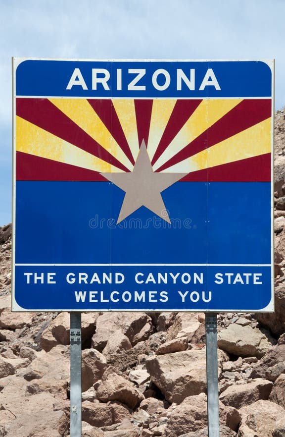 Arizona welcome sign stock photo. Image of canyon, grand - 19633566