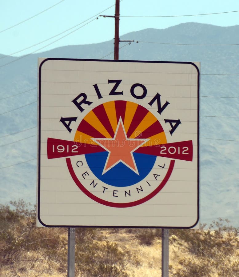 Arizona welcome sign stock image. Image of road, trip - 26419721