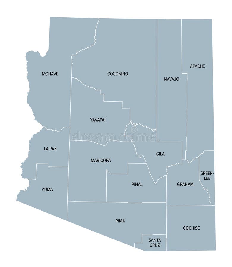 Arizona County Map Stock Illustrations – 890 Arizona County Map Stock ...