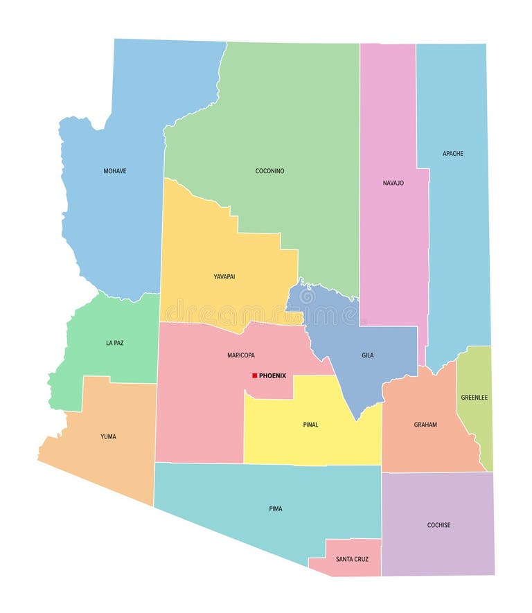 Arizona County Map Stock Illustrations – 890 Arizona County Map Stock ...