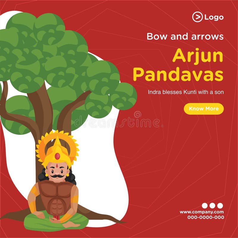 Banner Design of Arjun Pandavas Stock Vector - Illustration of cheerful ...