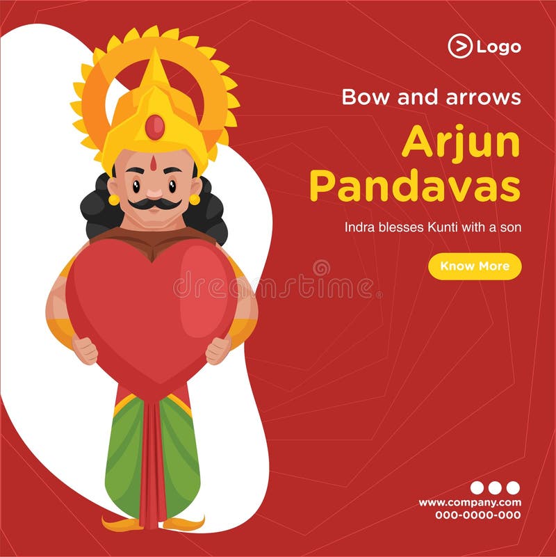 Banner Design of Arjun Pandavas Stock Vector - Illustration of hatti ...
