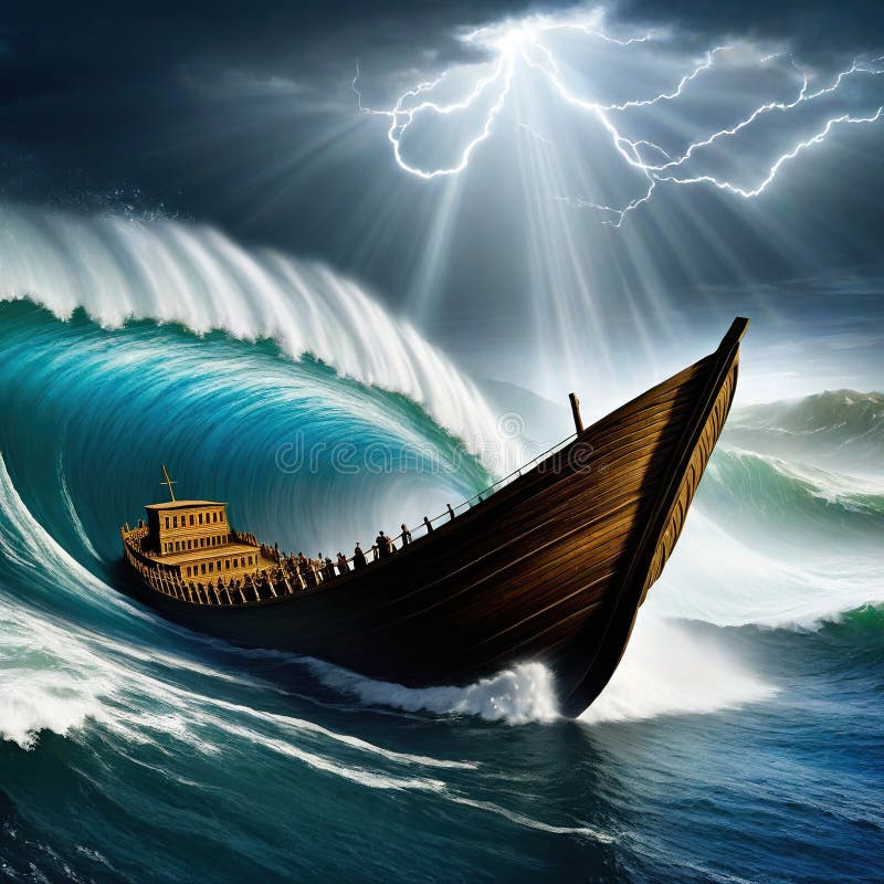 Ark Vessel in the Genesis the Ship is Cutting through the Stock ...