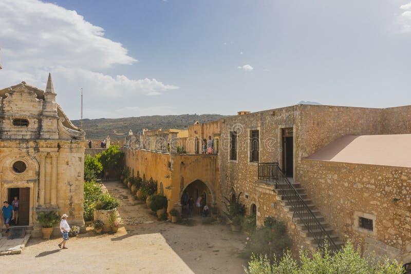 Arkadi monastery. Crete editorial stock photo. Image of mediterranean ...
