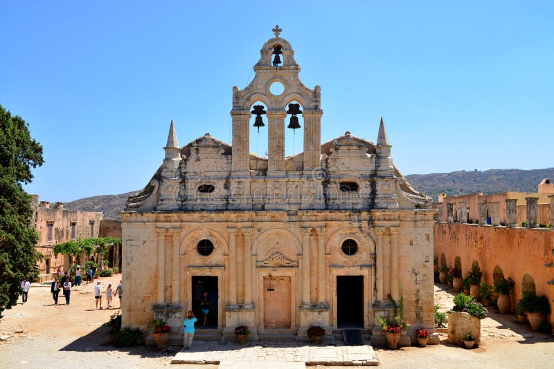 Arkadi Monastery landmark editorial photography. Image of monk - 75809482