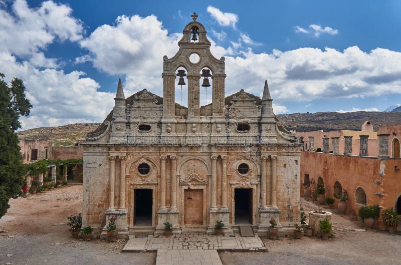 Arkadi Monastery - Orthodox Monastery Stock Image - Image of tower ...