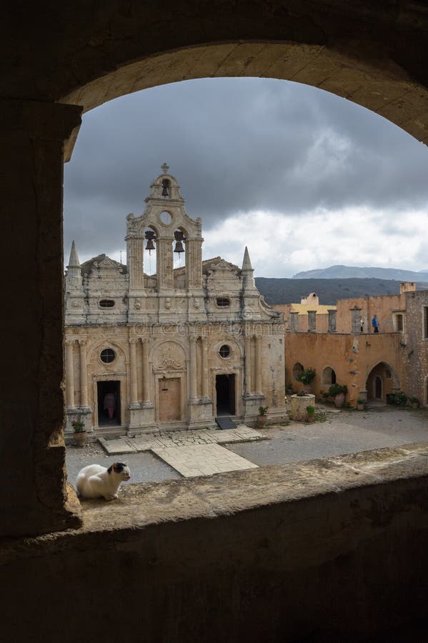 Arkadi stock photo. Image of greece, spire, arkadi, facade - 82868690
