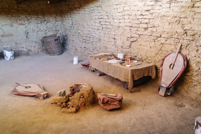 Archaeological Reconstruction of a Stone Age Dwelling, Interior ...