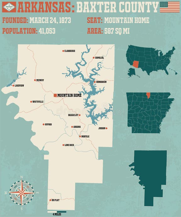 Arkansas: Baxter County stock vector. Illustration of baxter - 78371230