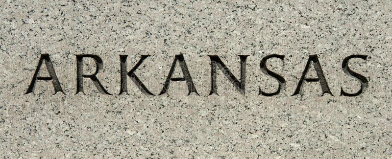 Arkansas Carved into Granite Stock Photo - Image of pattern, state ...