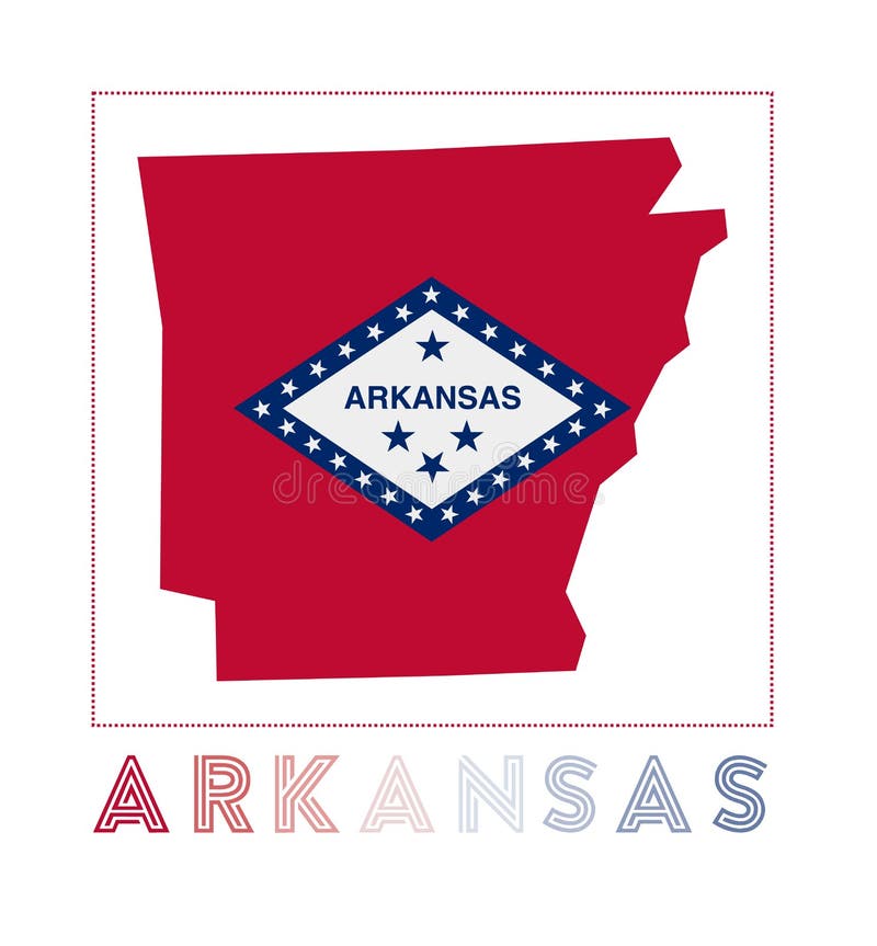 Arkansas Logo. Map of Arkansas with Us State Name. Stock Vector ...