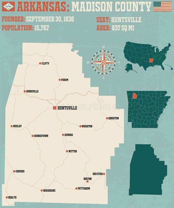 Arkansas: Madison County ilustração do vetor. Ilustração de condado ...