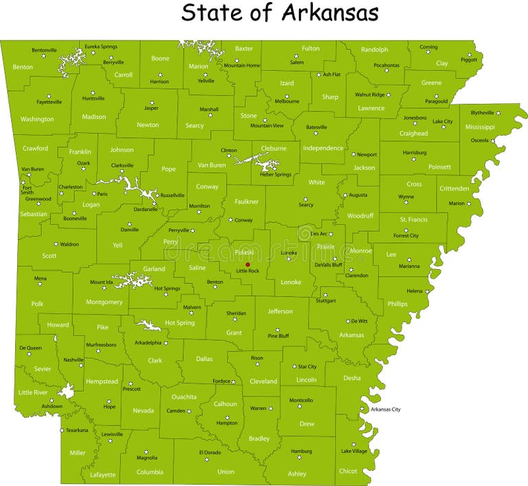 Map Counties Arkansas Stock Illustrations – 719 Map Counties Arkansas ...