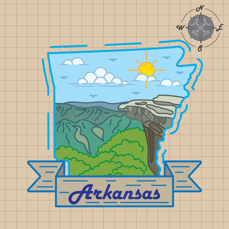Arkansas Map. Vector Illustration Decorative Design Stock Vector ...
