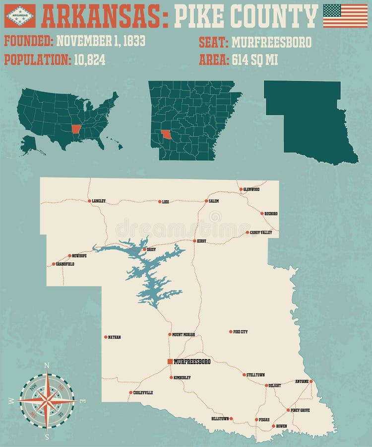 Map of Pike County in Alabama Stock Vector - Illustration of alabama ...