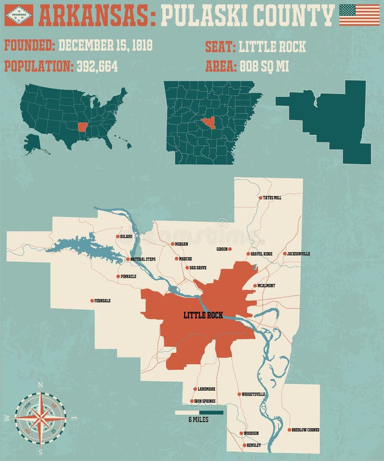 Arkansas: Pulaski county stock vector. Illustration of geography - 87598940