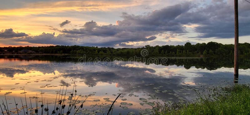 Arkansas Southern Sunset Twilight Reflection Stock Photo - Image of ...
